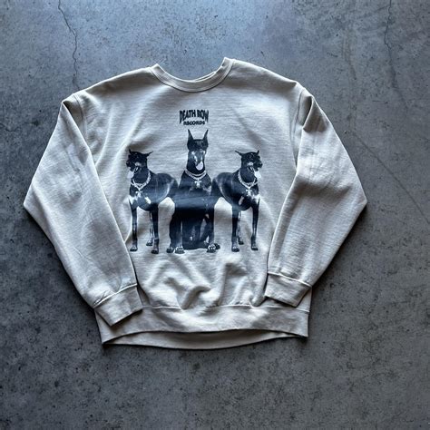 Large Tan Death Row Records Graphic Crewneck 📏pit Depop
