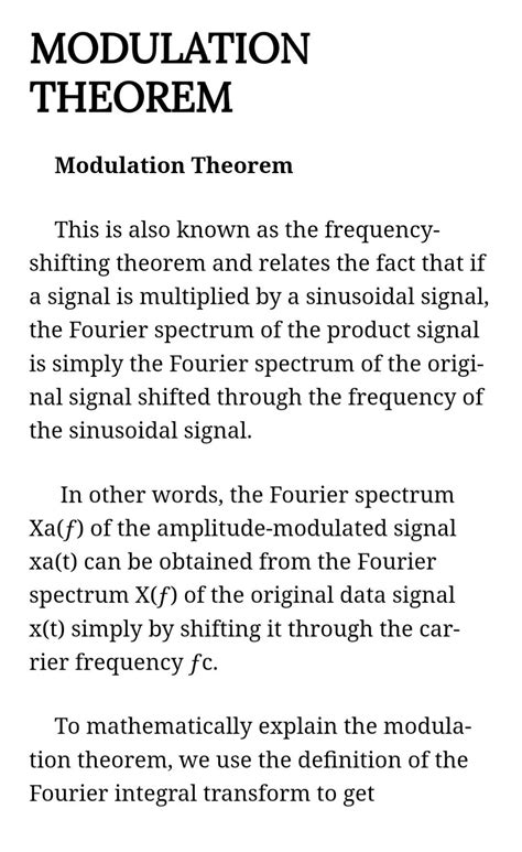 Solution Modulation Theorem Studypool