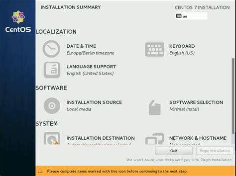 how to install a centos 7 minimal server