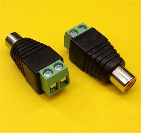50pcs Screw Terminal Block To Rca Female For Tv Video Adapter Cinch