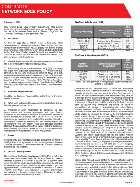 Pd Network Edge Policy Pdf Internet Protocols Service Level Agreement