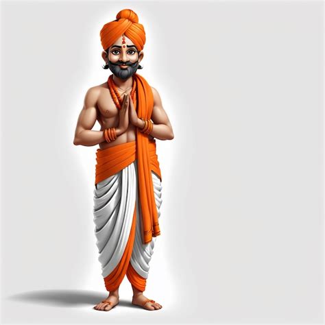 Premium Photo Hindu Pandit 3d Character Hindu Pujari Illustration