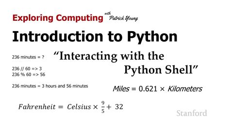 Stanford CS105 | 2021 | Lecture 16.1 Intro to Python: Interacting w ...