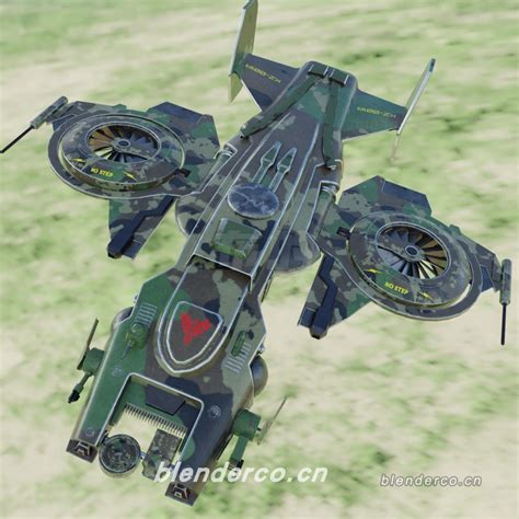 Blender无人机战斗机模型 群友分享 作者不清楚了，知道的留言 Blender布的