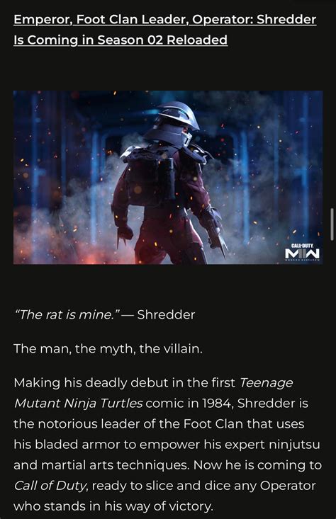 Shredder Is His Own Operator It Seems R Modernwarfareii