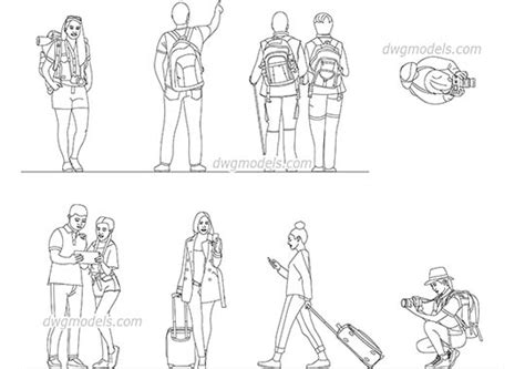 Mannequins Pack CAD Models AutoCAD Blocks Drawings Download