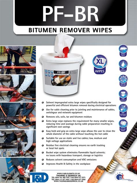Heavy Duty Low Voc Bitumen Remover Wipes For Power Cable Cleaning And