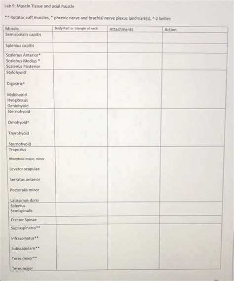Solved Lab 9 Muscle Tissue And Axial Muscle Exercise 1 Chegg
