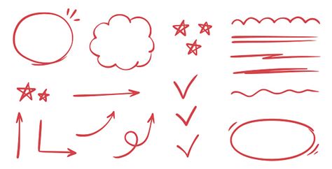 빨간색 선 확인 표시 밑줄 원 손으로 그린 낙서 스케치 빨간색 마커 획 강조 강조 표시 확인 표시 요소 연구 초점 중요한 밑줄