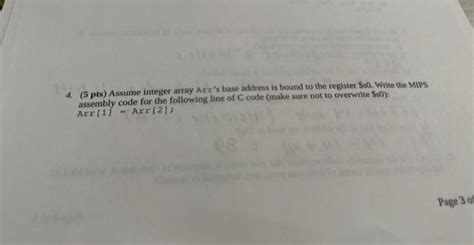 solved 4 5 pts assume integer array arx s base address is
