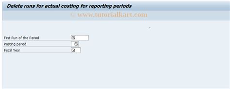 Ckmlrunwdel Sap Tcode Delete Runs For Weekly Actual Costing
