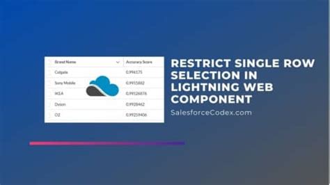 Single Row Selection In Lightning Datatable Salesforcecodex