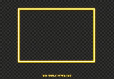 Yellow Rectangle Neon Frame Png Image