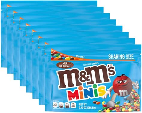 Mandms Minis Milk Chocolate Candy Sharing Size 9 4 Oz Bag