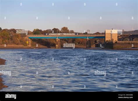Northern Rail Class 156 Sprinter Train Crossing Carlisle Bridge