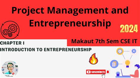 Project Management And Entrepreneurship Chapter 1 2024 ️makaut Cse It Makaut Educationaiml
