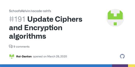 Update Ciphers And Encryption Algorithms Issue 191 SchoofsKelvin Vscode Sshfs GitHub