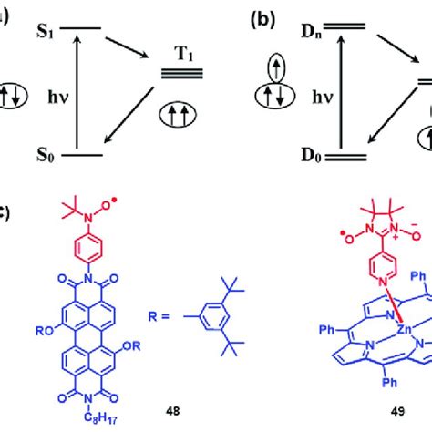 Simplified Energy Diagrams Showing A The Electron Spin Forbidden Isc Download Scientific