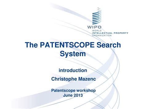 The Patentscope Search System Introduction Ppt Download