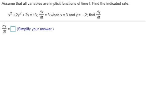solved assume that all variables are implicit functions of