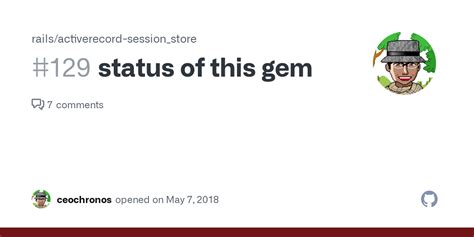 Status Of This Gem Issue Rails Activerecord Session Store Github