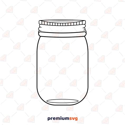 Mason Jar Svg Mason Jar Outline Svg Premiumsvg