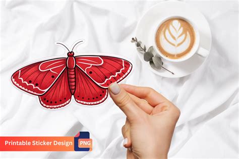 Red Butterfly Sticker Clipart Graphic By Allisonsuns · Creative Fabrica