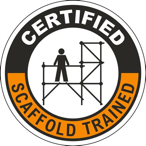 Certified Scaffold Trained Hard Hat Sticker Save 10 Online