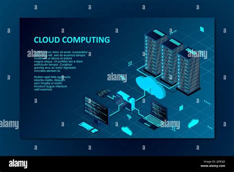 Cloud Computing Concept Isometric Vector Illustration Isometric Cloud Technology With