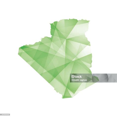 녹색의 기하학적 모양으로 알제 지도의 벡터 일러스트 레이 션 0명에 대한 스톡 벡터 아트 및 기타 이미지 0명 개념 국가 지리적 지역 Istock