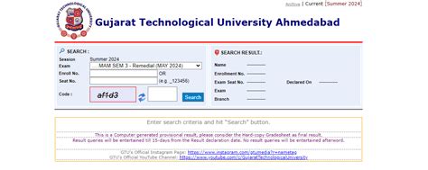 Gtu Results 2024 Out Ug Pg Summer Exam Result Link