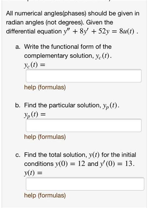 solved all numerical angles phases should be given in radian angles