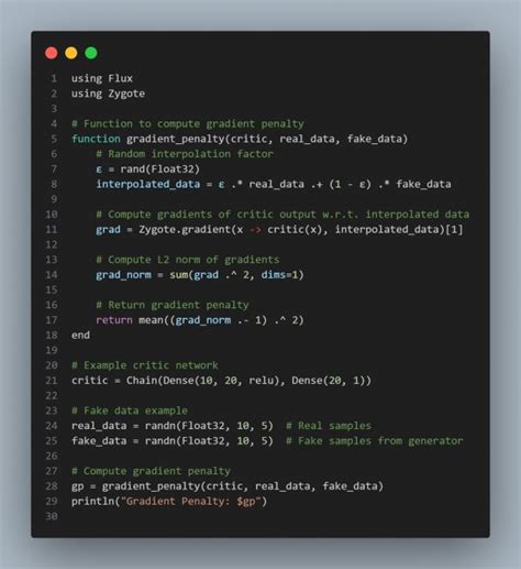 How Can I Add Gradient Penalty Regularization To Julia Based Generative