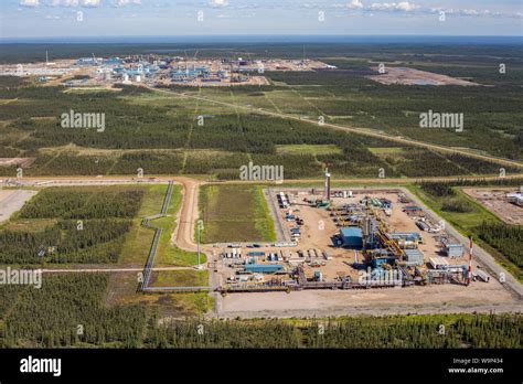 Aerial Photo Of Drilling Rig At Suncor Firebag Sagd Steam Assisted