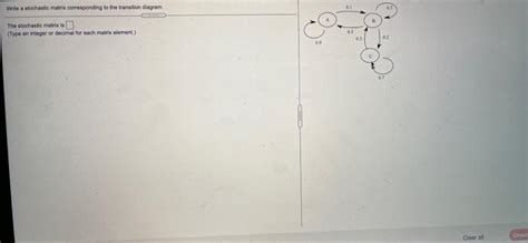 Solved Write A Stochastic Matrix Corresponding To The