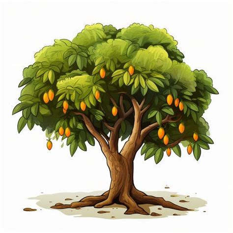 Chiaroscuro Art Style Mango Tree Graphics High Res 4k And Vector In 2024