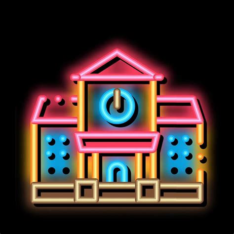 academia estudio edificio neón resplandor icono ilustración Vector en Vecteezy
