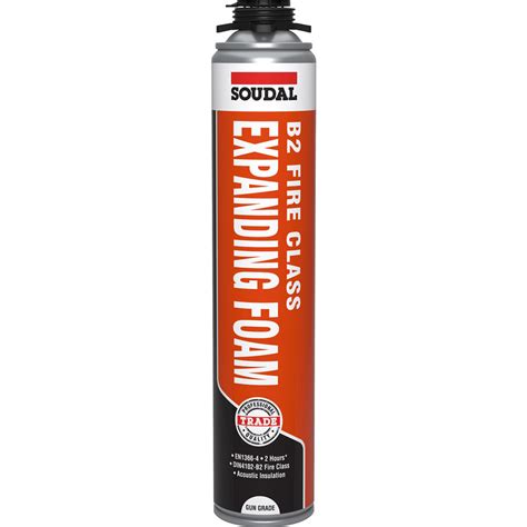 Soudal B2 Fire Rated Expanding Foam Gun Grade 750ml Toolstation