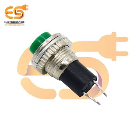 10mm Panel Mount Momentary Push Button Switch Green Color Pack Of 5