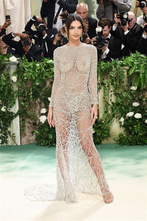 Emily Ratajkowski Dares In Naked Dress By Versace At 2024 Met Gala