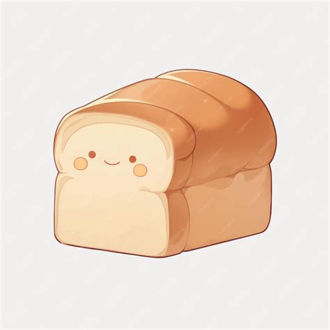 Cute Cartoon Bread Loaf Premium Ai Generated Vector