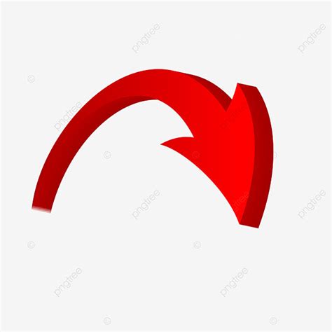 Downward Arrow Clipart PNG Images 3d Downward Curved Red Arrow Png