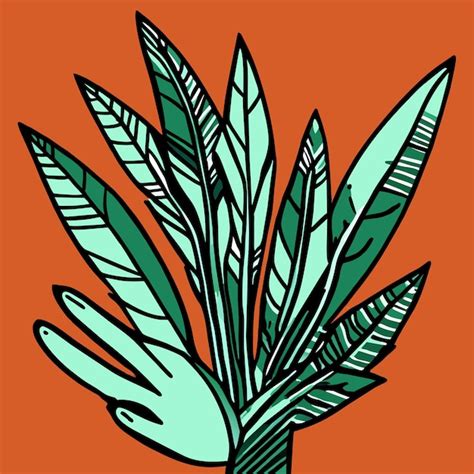 Premium Vector Leaves Leaf Foliage Topical Plam Hand Drawn Flat