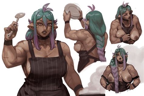 Rule 34 1girls Apron Apron Between Breasts Apron Only Braided