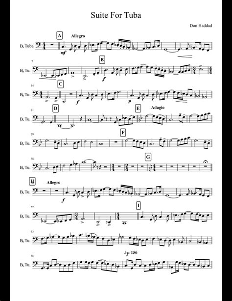 Suite For Tuba Sheet Music For Tuba Download Free In Pdf Or Midi