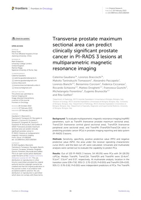 Pdf Transverse Prostate Maximum Sectional Area Can Predict Clinically