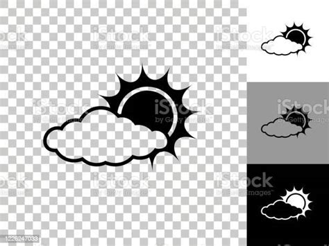 チェッカーボード透明背景の雲アイコンの背後にある太陽 アイコンのベクターアート素材や画像を多数ご用意 アイコン イラストレーション