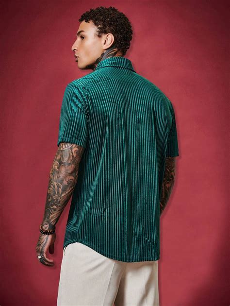 Manfinity Modagents Men Solid Button Front Shirt Slim Fit Short Sleeve