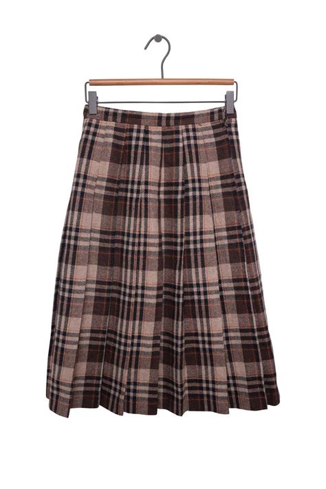 Wool Pleated Midi Skirt Gem
