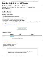 Exercise IPv And UDP Header Fall ITSC Intro Oper Syst Networking